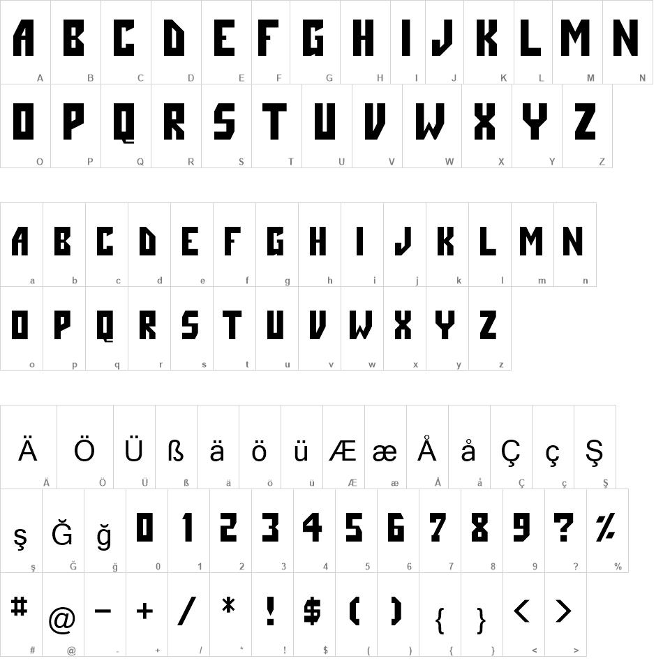 Angle free font
