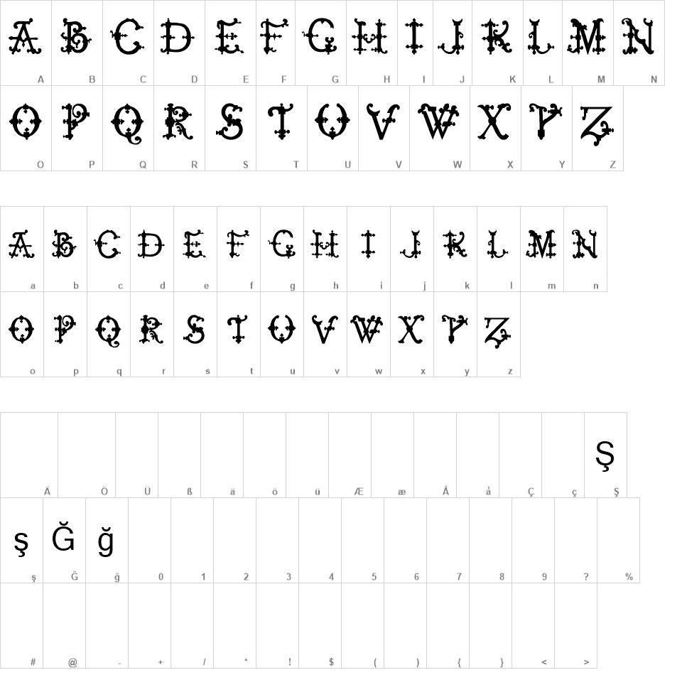 Elizabethan Initials TFB free font