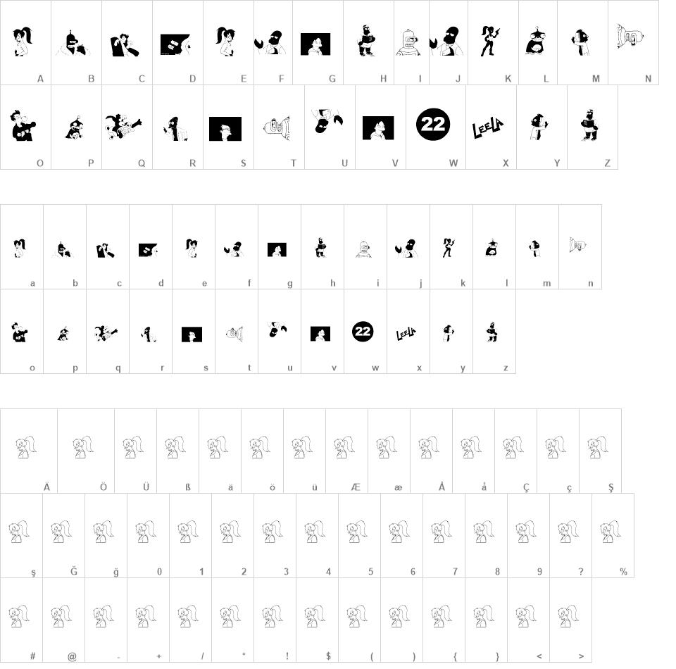 Futurama Alien Alphabet Two free font
