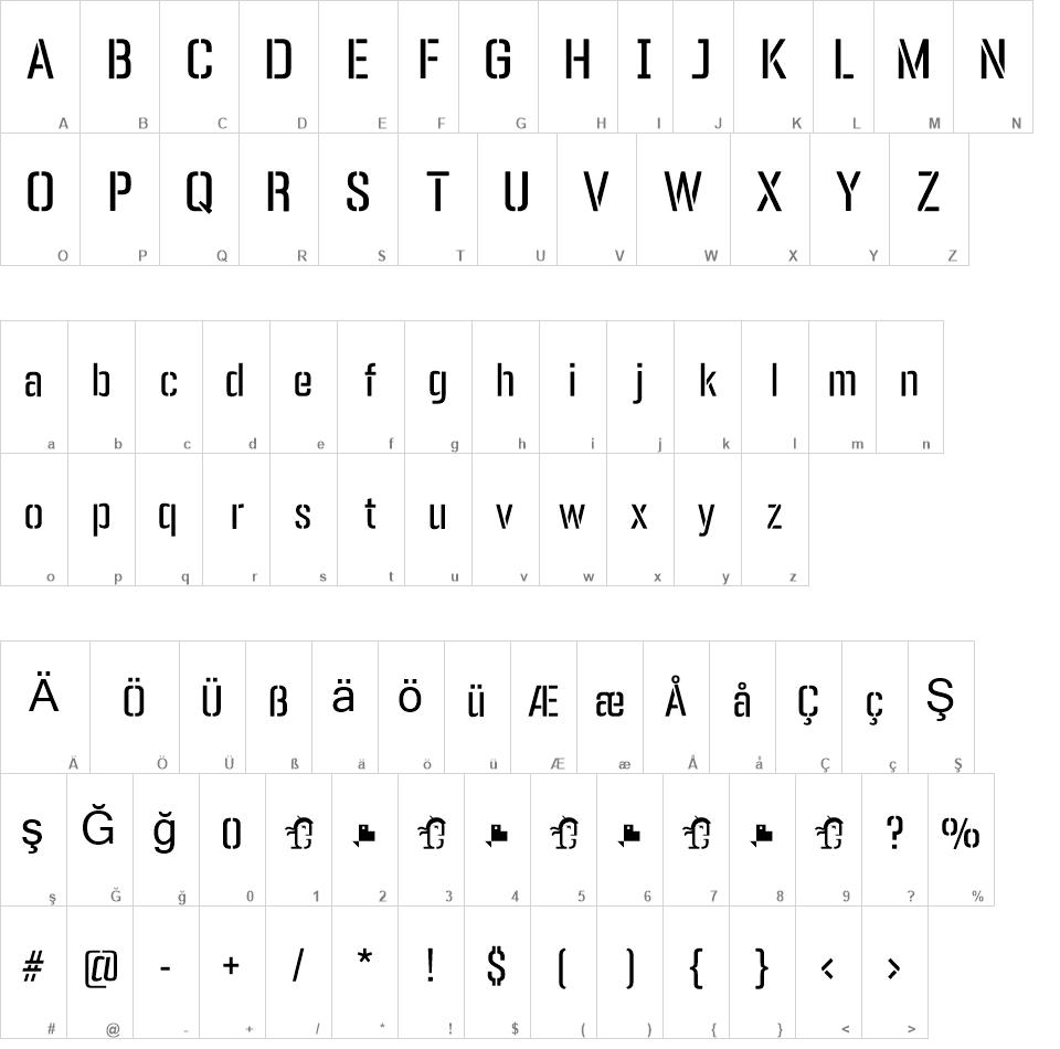 Panfleta Stencil Font Family free font