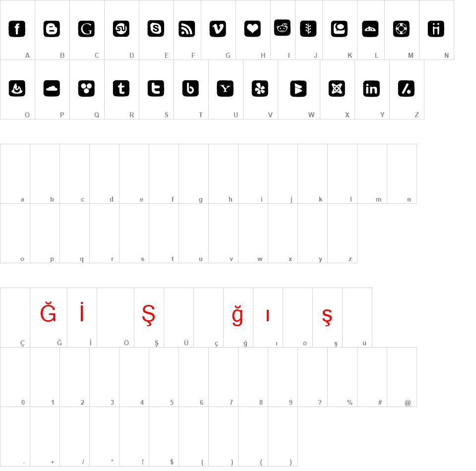Social Font Icons free font