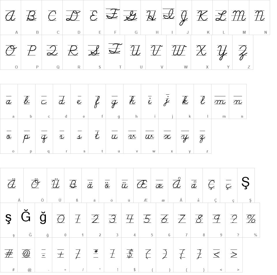 School Script Dashed free font