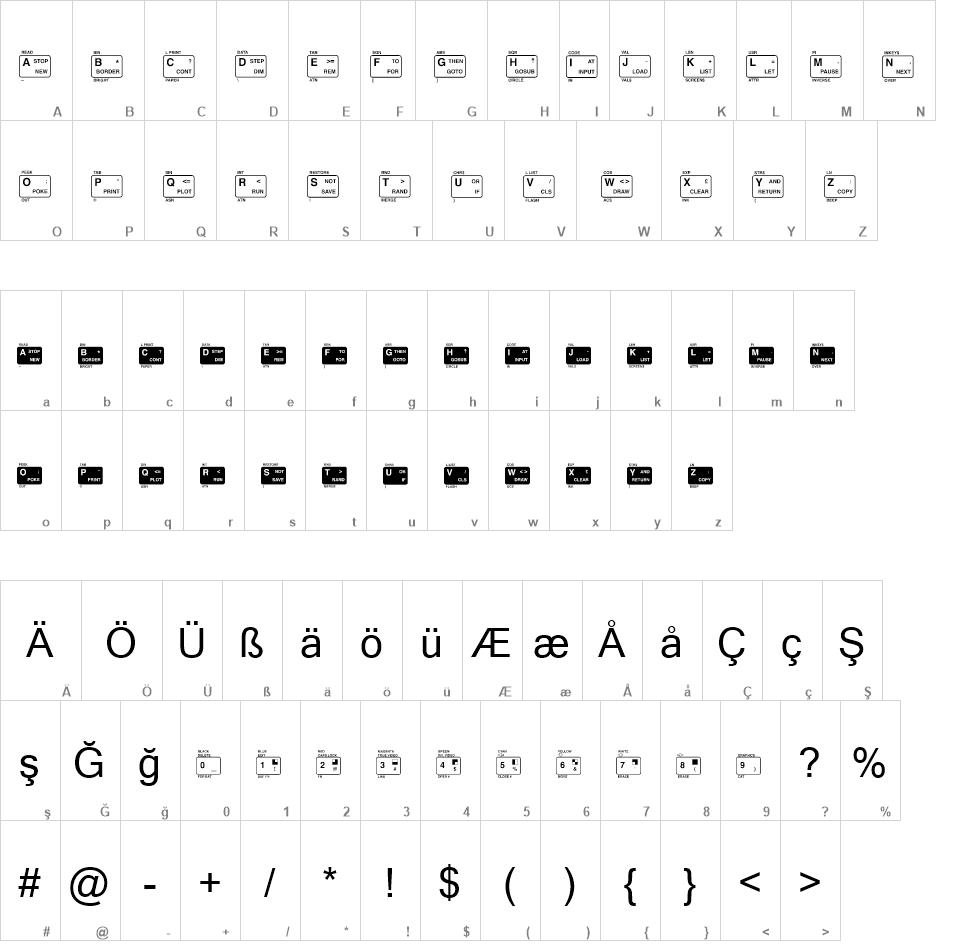 ZX-Spectrum Keyboard free font
