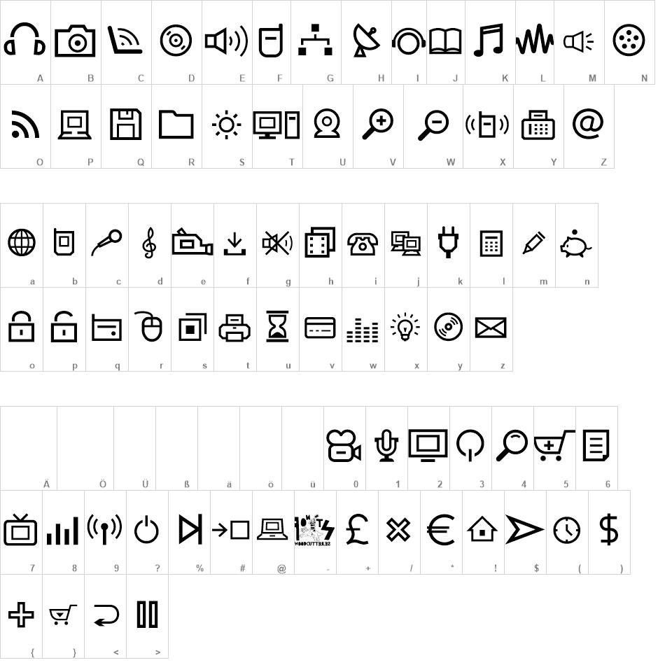 Multimedia Icons free font