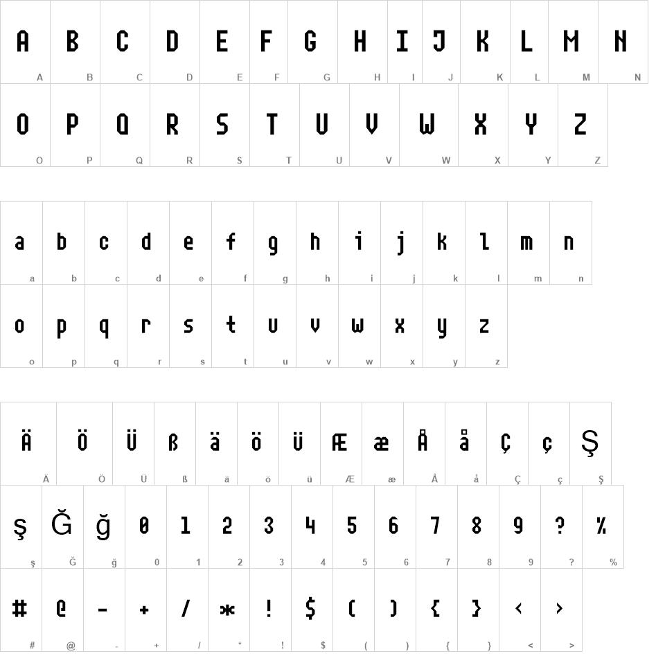Narrow Rectangle 7 free font