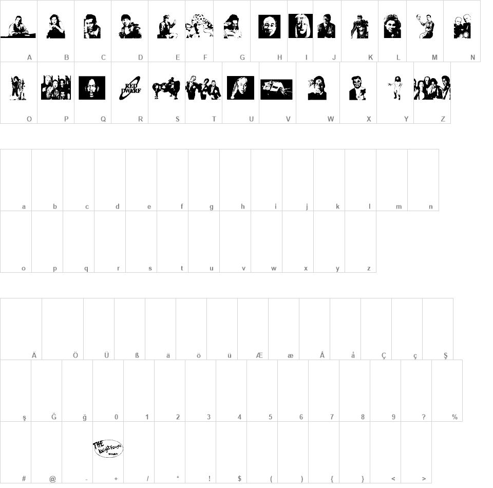 Red Dwarf Characters free font