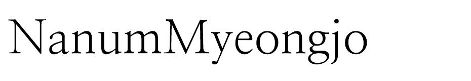 Nanum Myeongjo free font