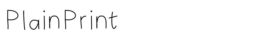 Plain Print free font