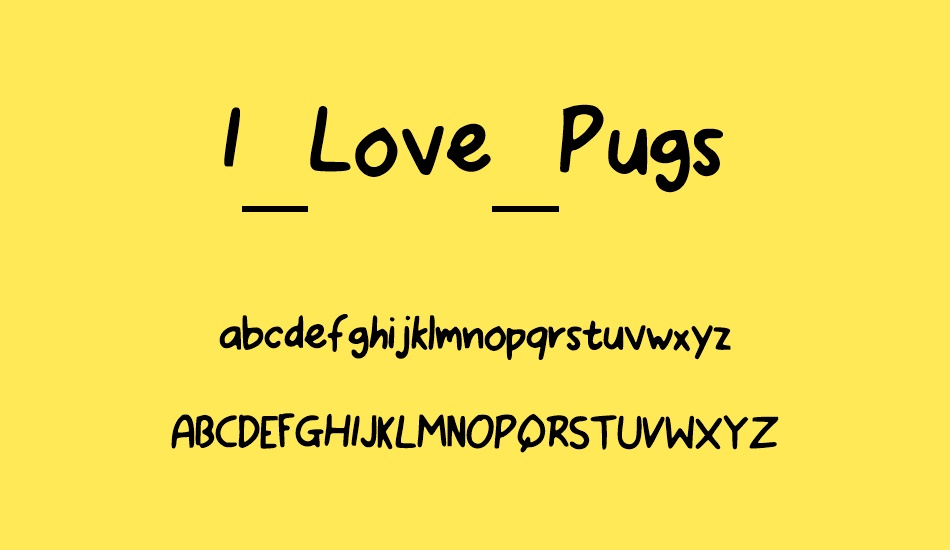 I Love Pugs free font