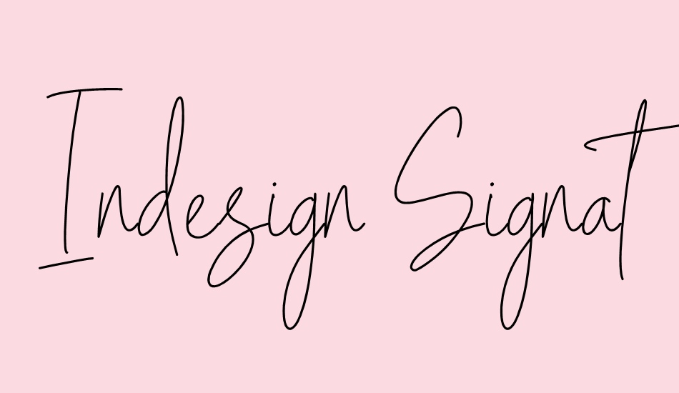 Indesign Signature free font