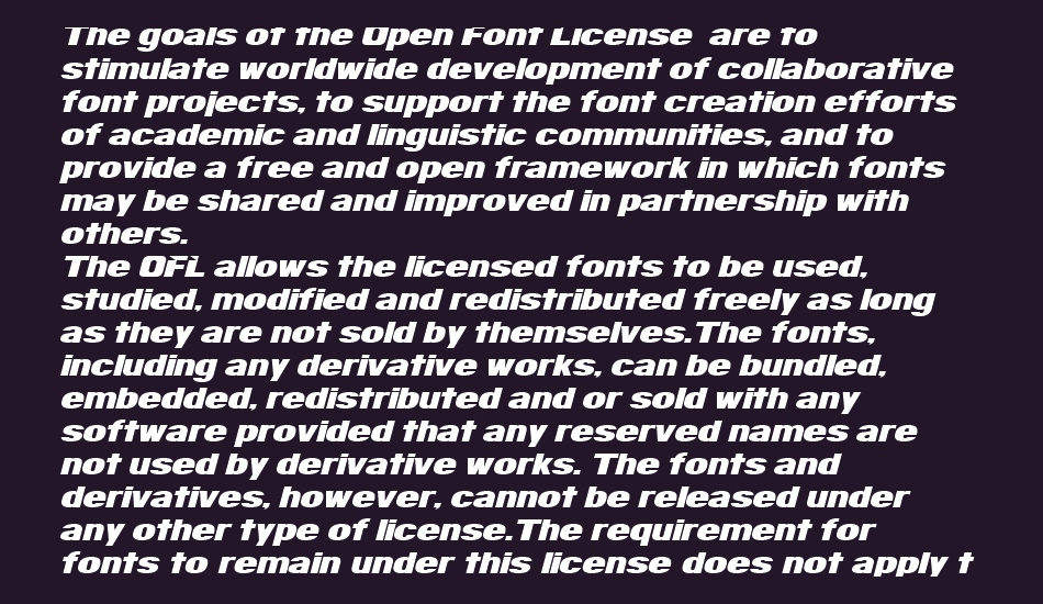 Infinite free font
