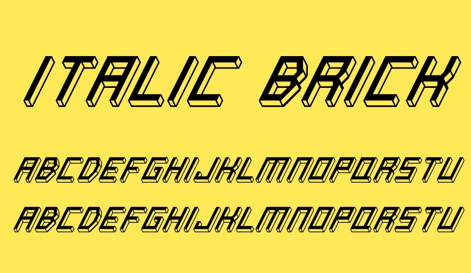 Italic Bricks free font