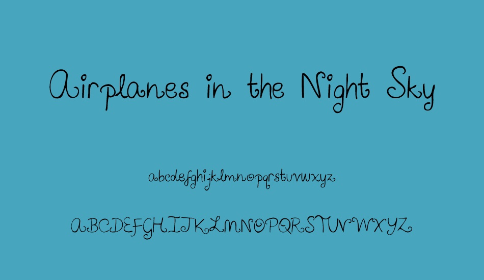 AirplanesintheNightSky free font