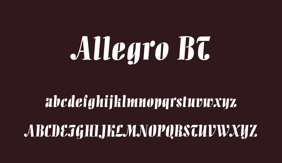 Allegro BT free font