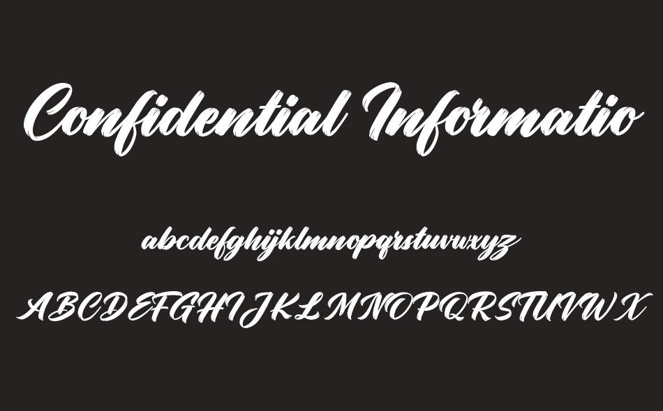 Confidential Information free font