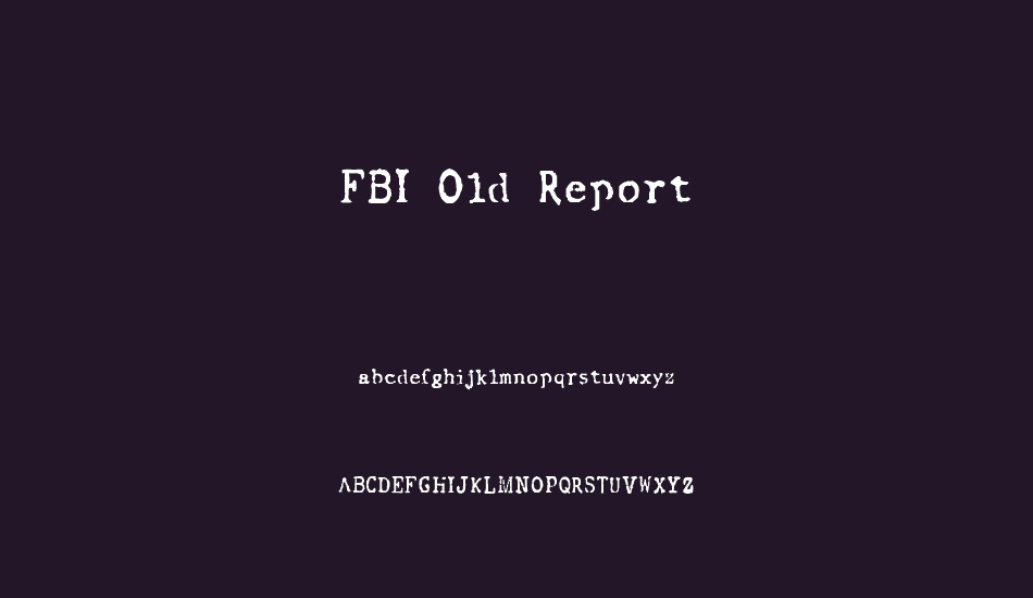 FBI Old Report free font