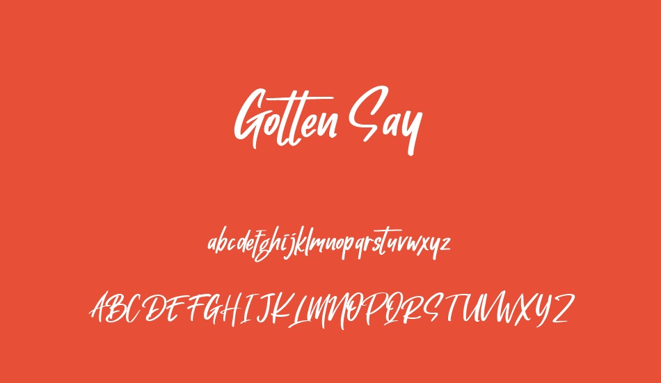 Gotten Say Free Font Gotten Say Free Font