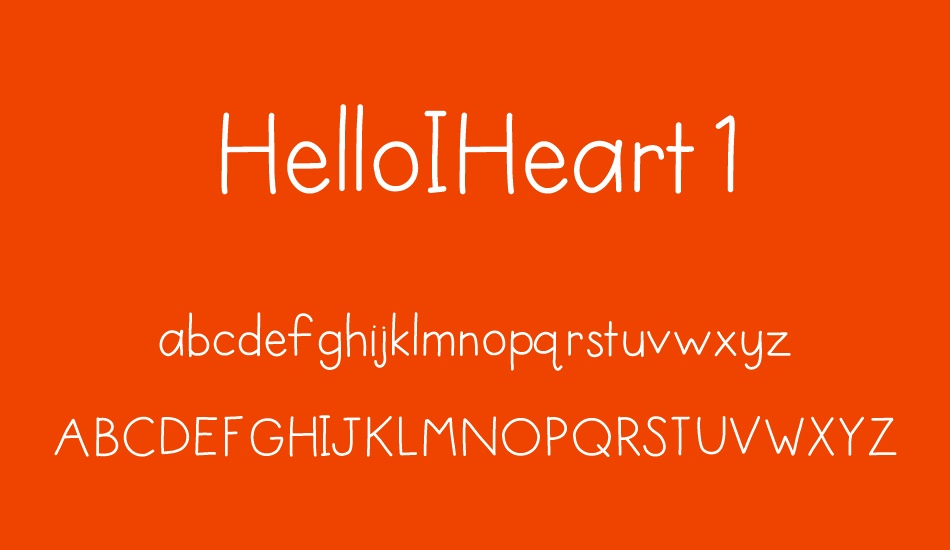 Hello I Heart free font