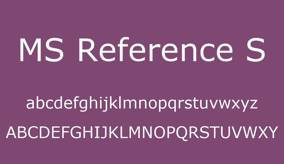 MS Reference Sans Serif free font