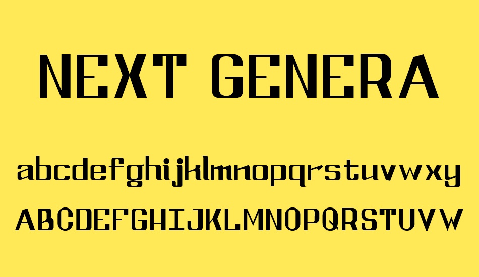 Next Generation free font