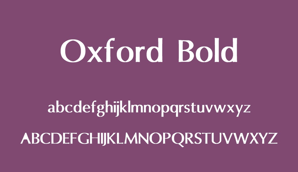 Oxford Bold free font