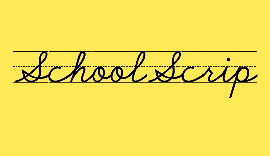 School Script Dashed free font