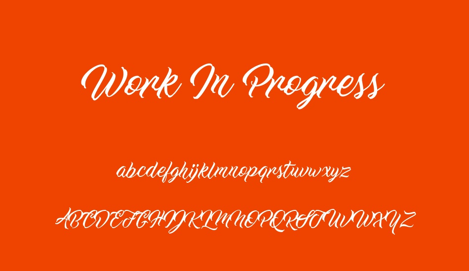 Work In Progress free font